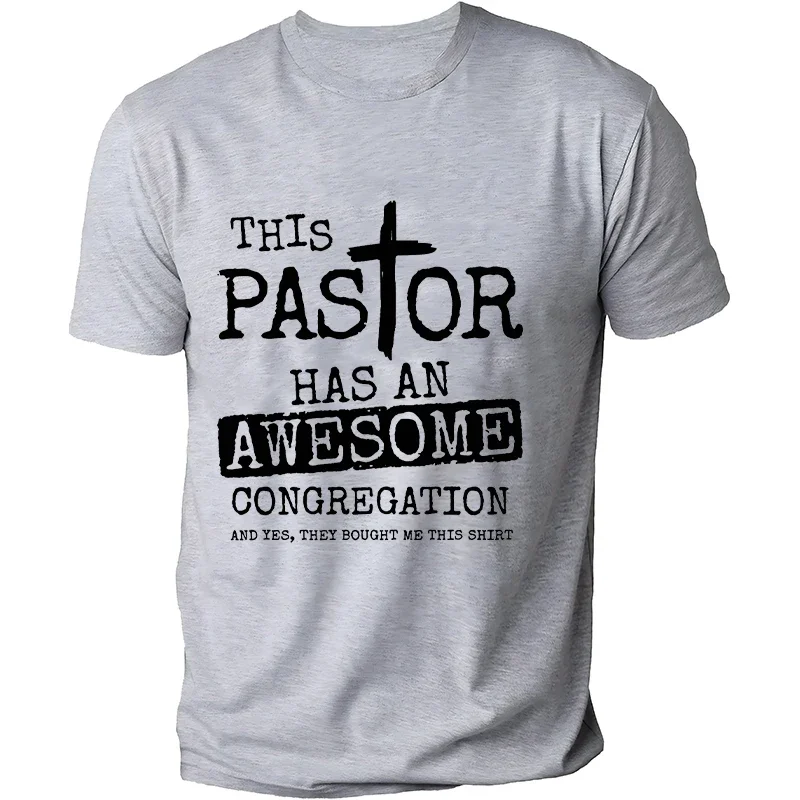 Pastor Cool Christian T-shirts for Men Summer Streetwear Short Sleeve ...
