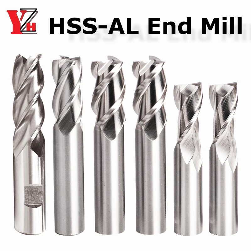 HSS-AL-End-Mill-2-3-4-Flutes-Straight-Shank-CNC-MetalTool-High ...