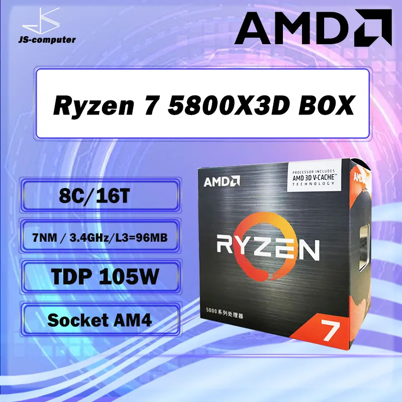 NEW AMD Ryzen 7 5800X3D R7 5800X3D 3.4 GHz 8-Core 16-Thread CPU ...