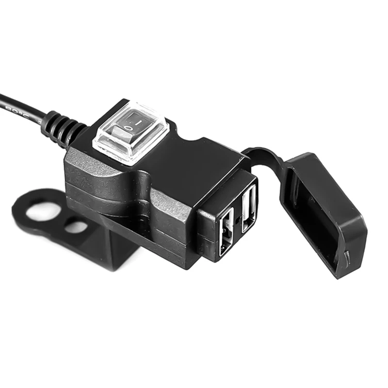 12V-24V Dual USB Port Waterproof Motorbike Motorcycle Handlebar Charger ...