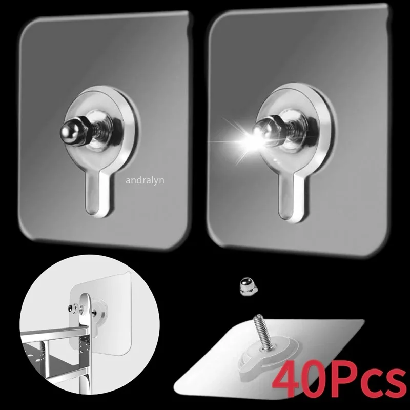 2-40pcs-Self-adhesive-Hooks-Strong-Adhesive-Seamless-Sticky-Wall-Hook ...