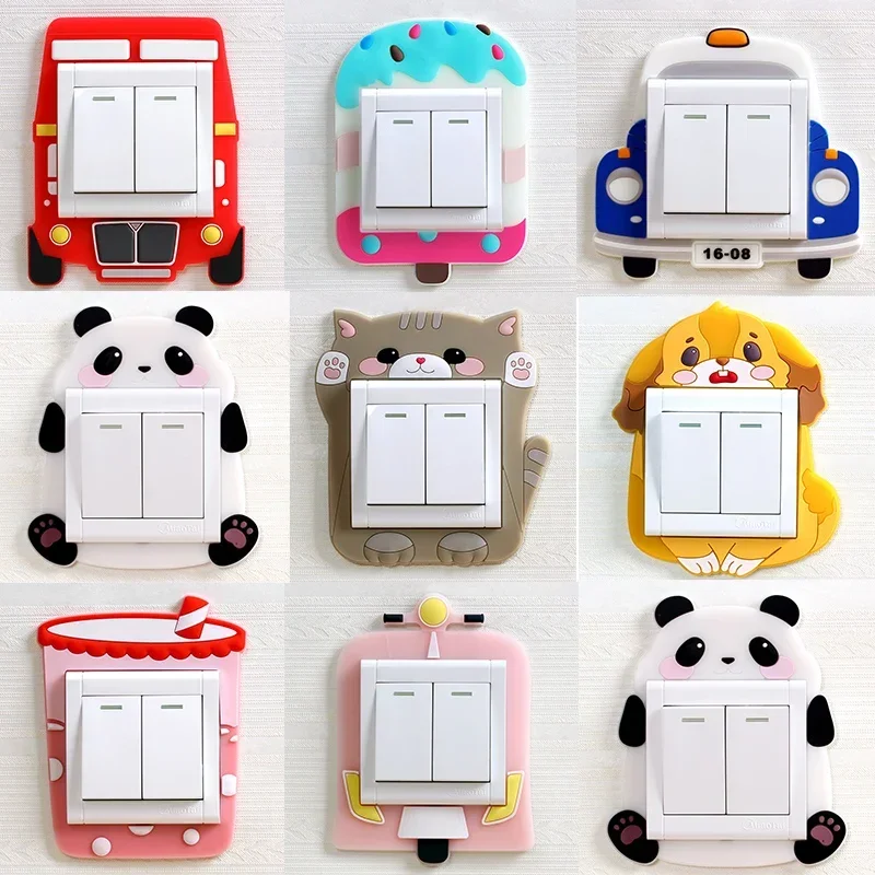 Children-Bedroom-Switch-Stickers-Home-Decoration-Luminous-Silicone ...