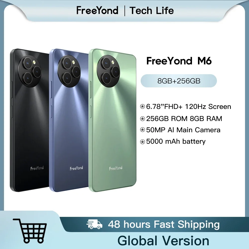 New FreeYond M6 Smartphone 6.78" FHD+ 120Hz Display 256GB ROM 8GB RAM ...