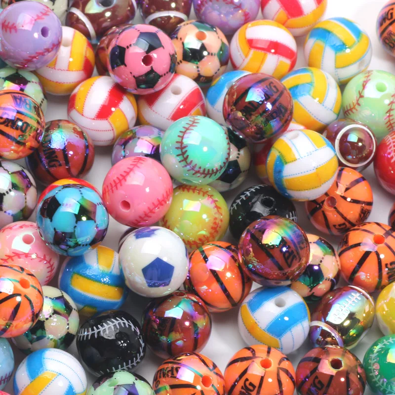 10pcs-Mixed-Sport-Ball-Acrylic-Beads-Basketball-Football-volleyball ...