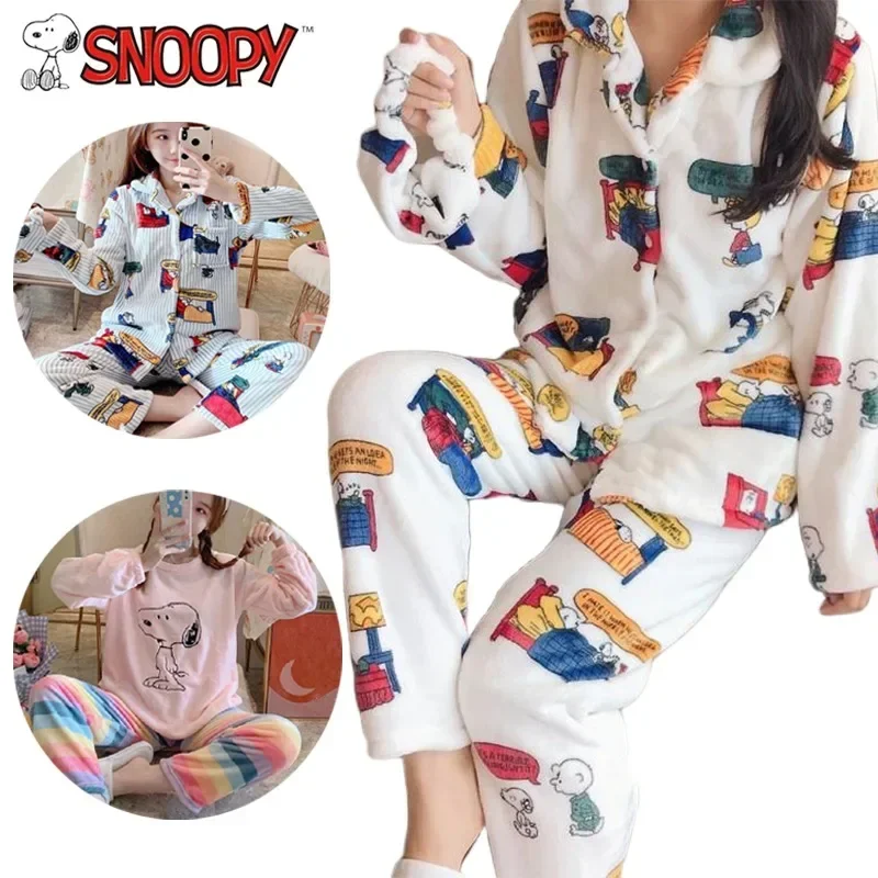 Snoopy-Women-s-Pajamas-Charlie-Brown-Thickened-Fall-Winter-Warm ...