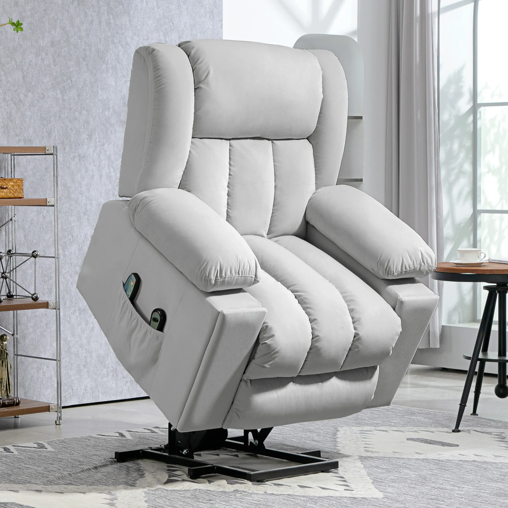HOMCOM Power Lift Recliner Chair with Vibration Massage, USB ...