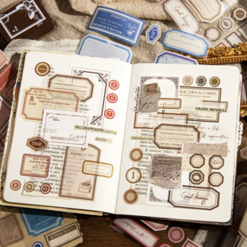 2m-Vintage-Label-Notes-Series-DIY-Decorative-Material-Collage-Stickers ...