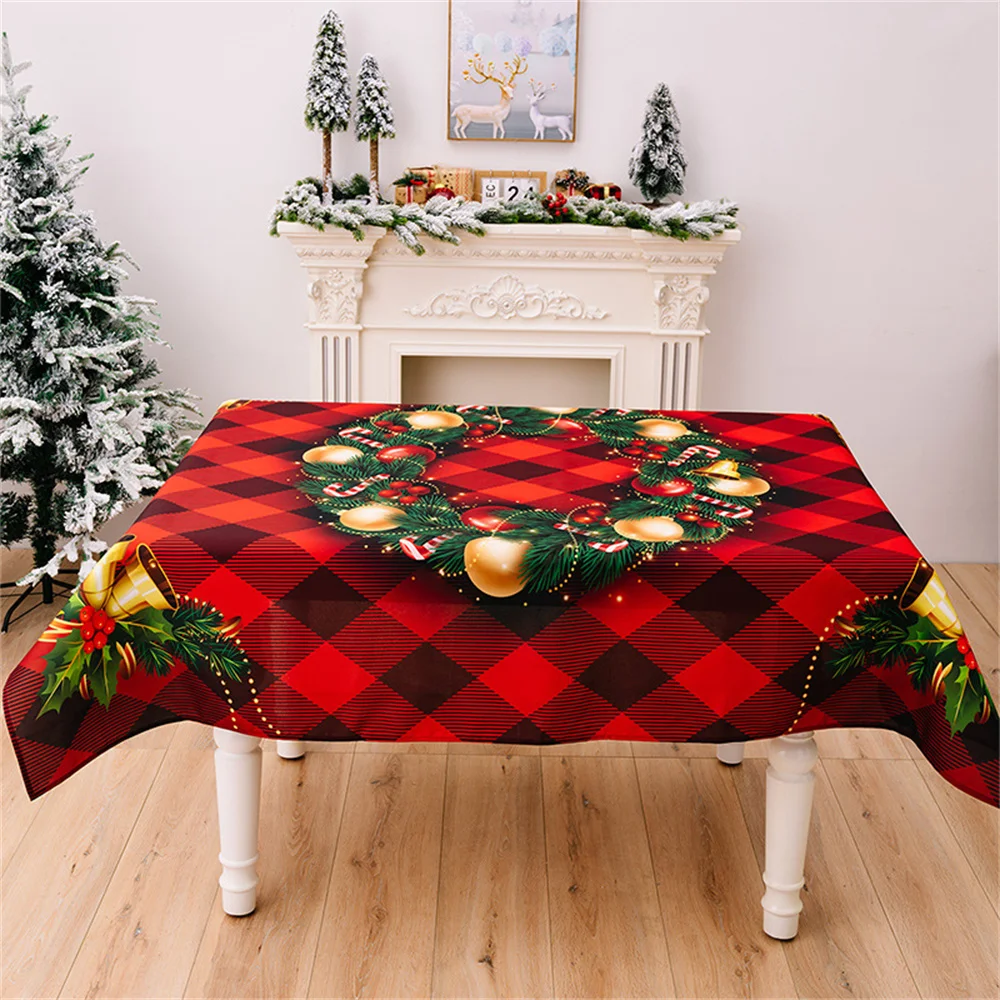 Bow-Santa-table-cloth-Snowman-bell-Snowflake-table-cloth-Christmas-tree ...