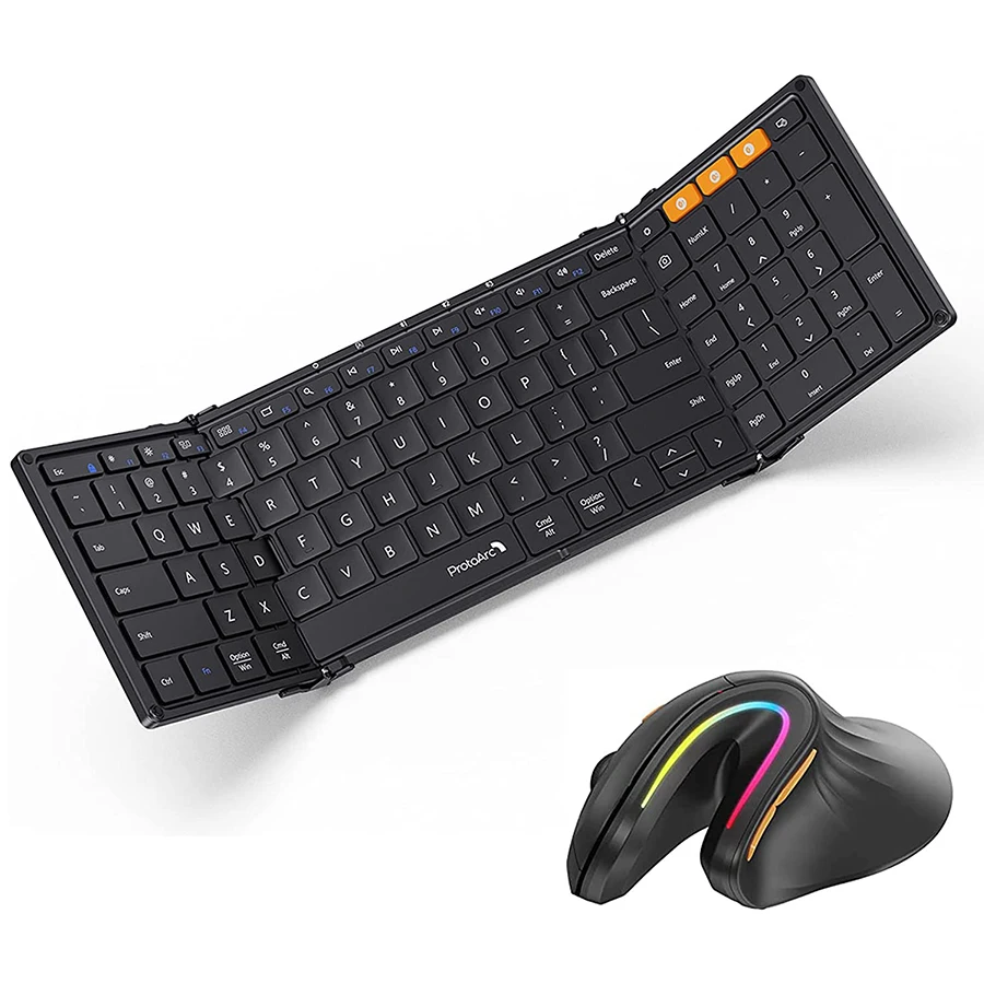 Protoarc xk01 dobrável teclado bluetooth e em11 rgb ergonômico ...