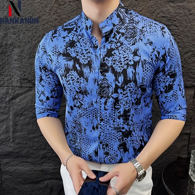 Baroque-style-Men-s-Stand-Collar-Shirts-Suitable-for-Dances-Parties ...