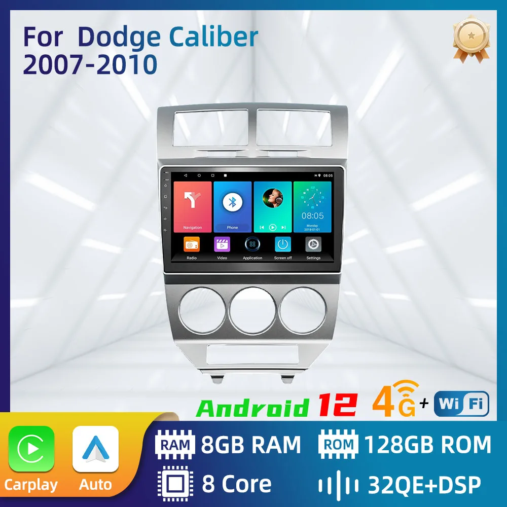 for Dodge Caliber 2007-2010 Screen Radio Car Multimedia Player 2 Din ...
