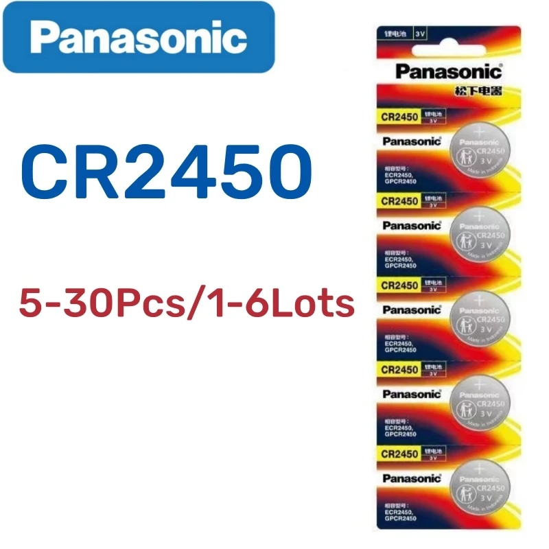 5-30pcs-Original-Panasonic-CR2450-Watch-Buttom-Battery-5029LC-ECR2450 ...