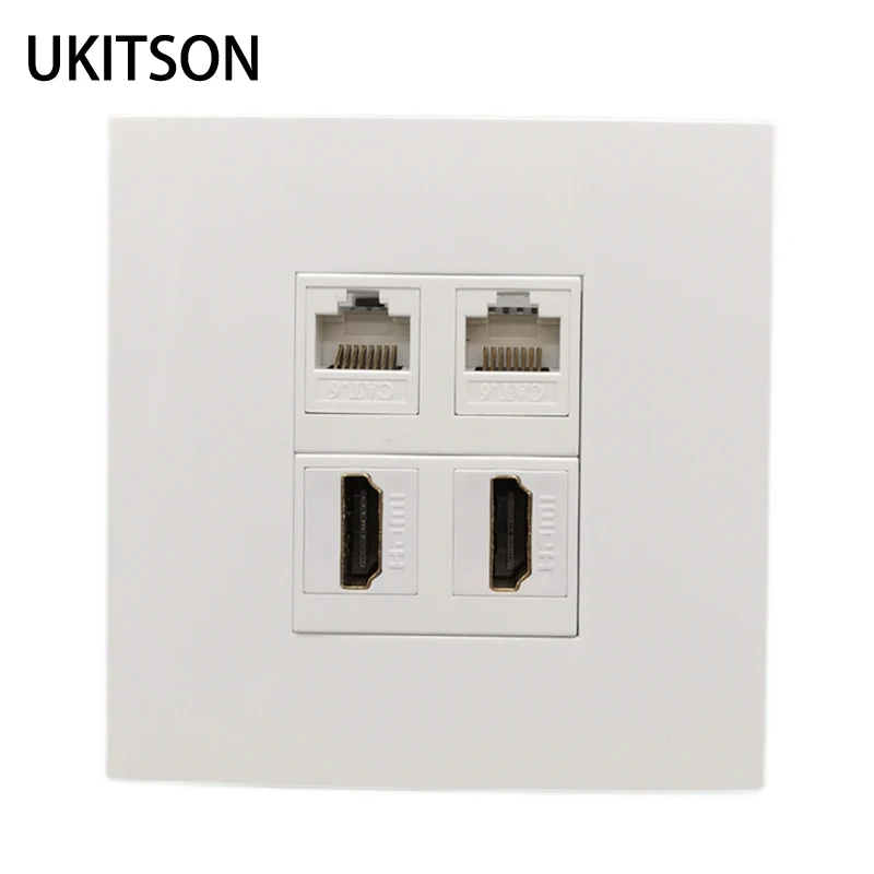 Two-Ports-CAT6-RJ45-LAN-Socket-With-2x-HDMI2-0-Female-Plug-Wall-Panel ...