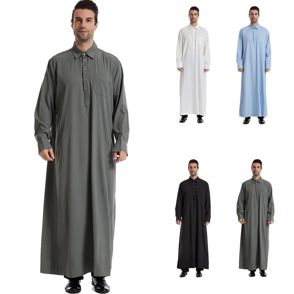 Muslim-Islamic-Robes-Clothing-Men-s-Arab-Robe-Retro-Long-Sleeve-Thobe ...