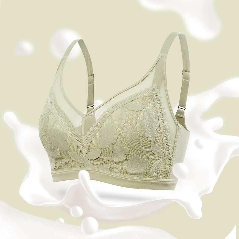 2022 New Deep V Women Mesh No Steel Ring Ultra Thin Latex Cup Light And ...