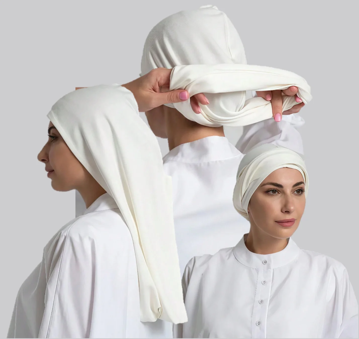Modal Jersey Instant Hijab Woman Muslim Underscarf Inner Caps Cotton ...
