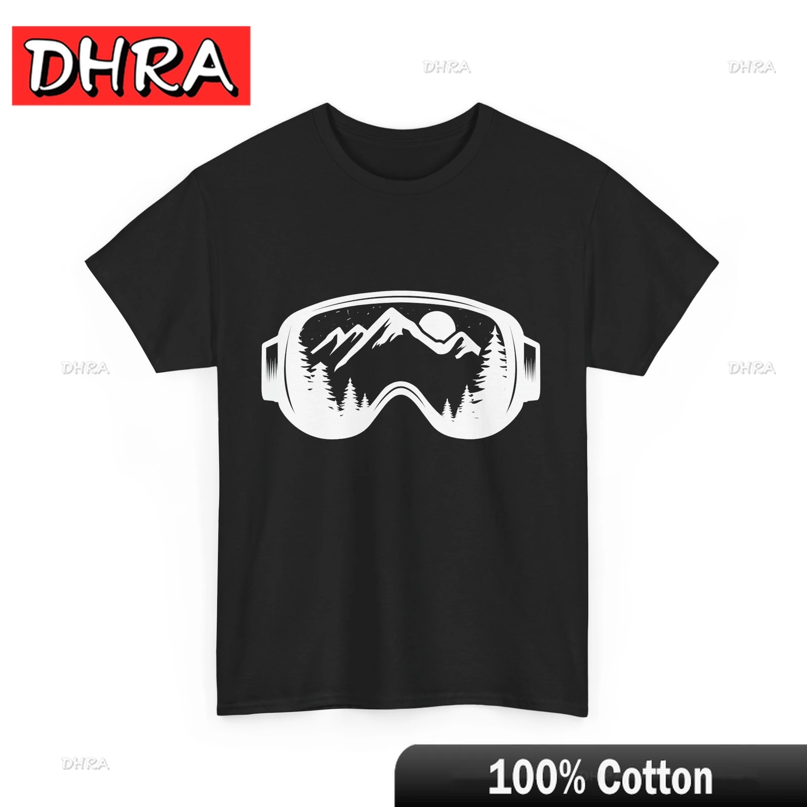 Snowboard Ski Goggles Shirt Skiing Mountain Trees Winter Lovers Skier T ...