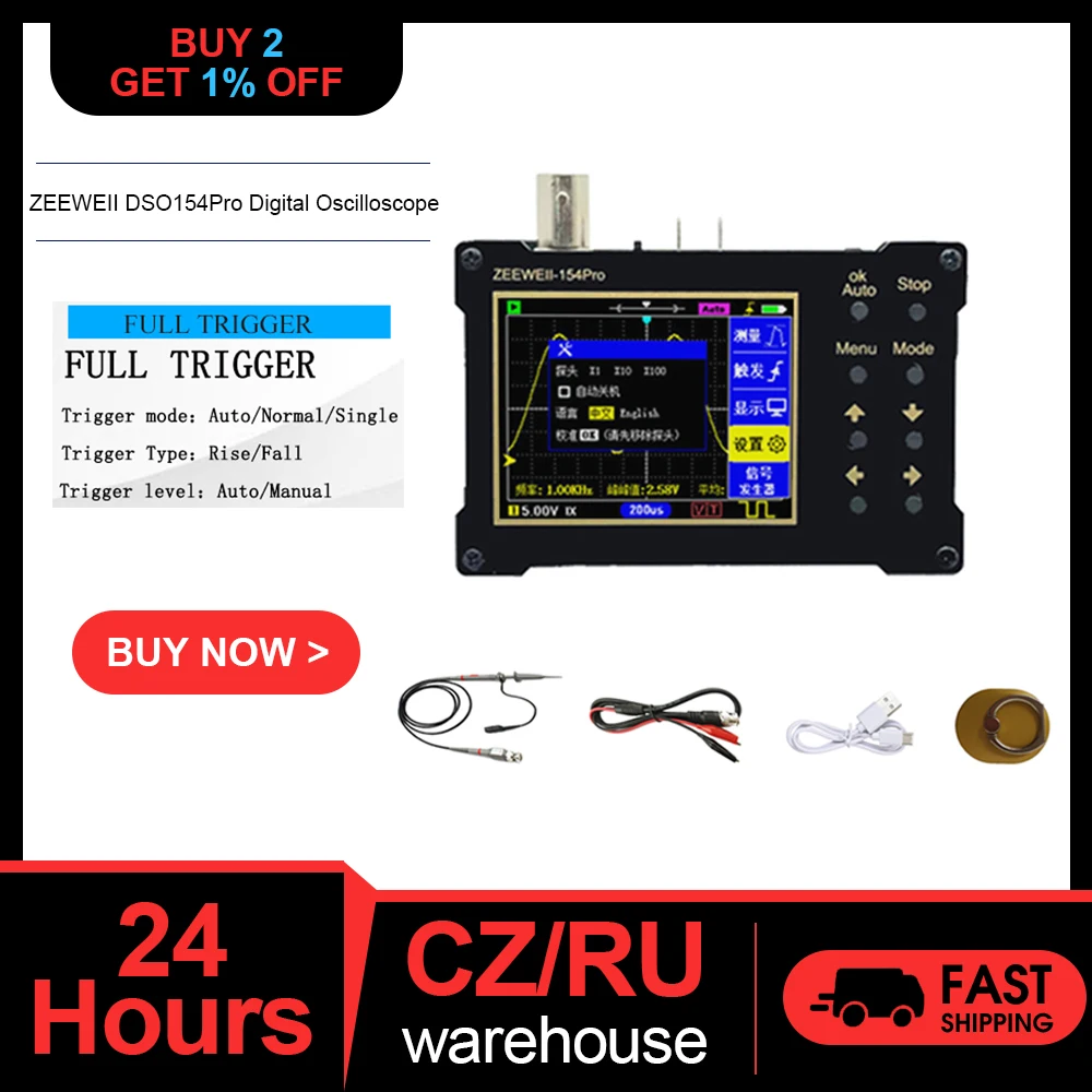 ZEEWEII-osciloscopio Digital DSO154Pro, generador de señal con pantalla ...