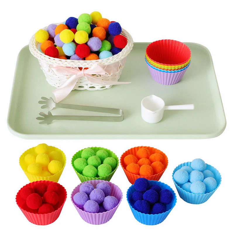 Montessori-Color-Sorter-Sensory-Play-Clip-Hairball-Color-Matching-Fine ...