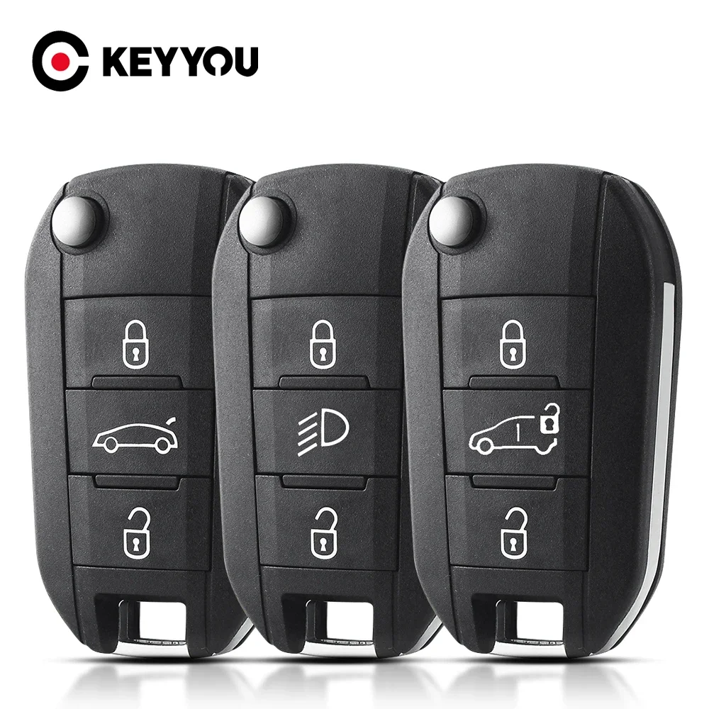 KEYYOU-5PCS-Flip-Remote-Key-Shell-HU83-VA2-Blade-Case-For-Peugeot-208 ...