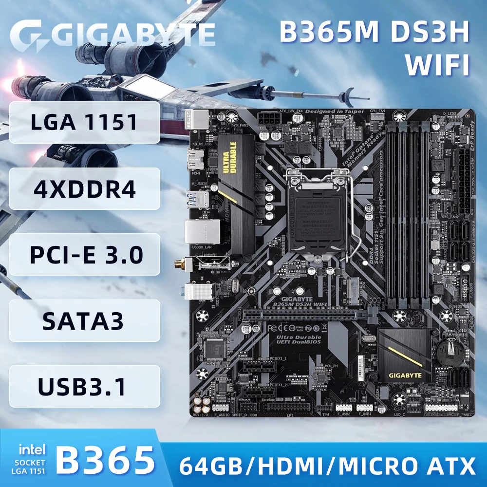 B365M-DS3H-WIFI-Intel-B365-Chipset-LGA1151-Support-Core-i3-i5-i7-i9-8th ...