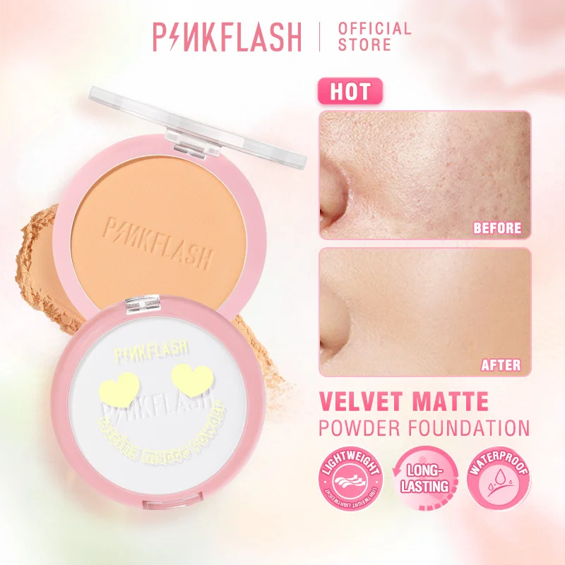 PINKFLASH-polvo-prensado-facial-de-cobertura-completa-Control-de-aceite ...