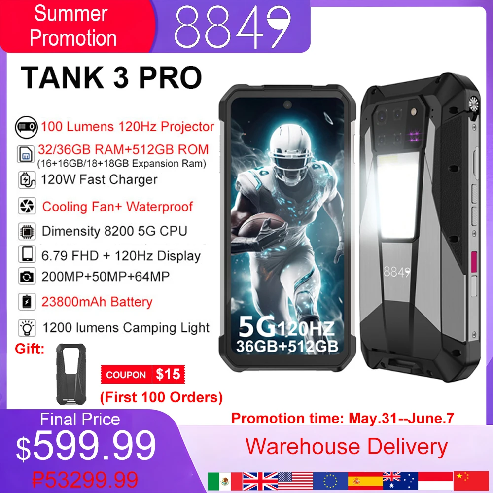 8849-Tank-3-Pro-by-Unihertz-with-100-Lumens-120Hz-Projector-32GB-36GB ...