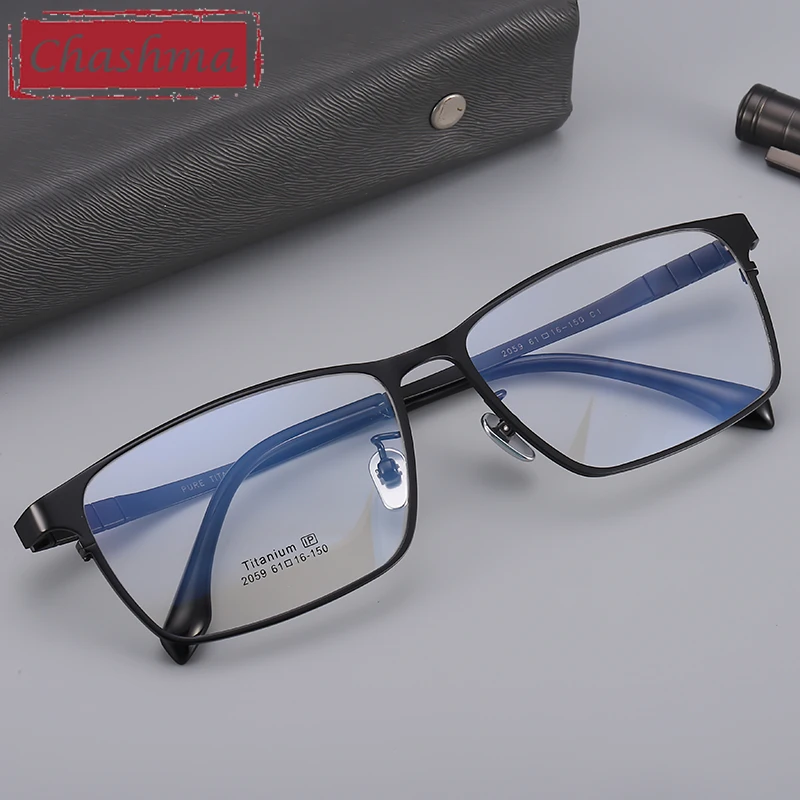 155 Wide Men Titanium Optical Frame Prescription Crystal Gafas Top ...
