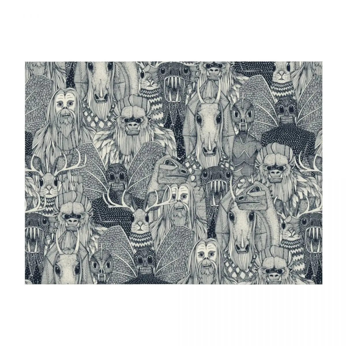 cryptid crowd indigo pearl Throw Blanket Decorative Throw Retros Kid'S ...