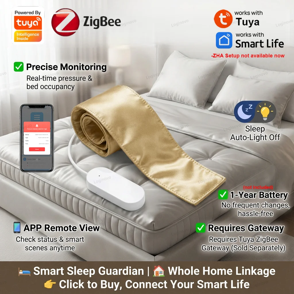 Zigbee Pressure Pad Sensor TUYA Smart Life Nursing Bed Occupancy Exit ...