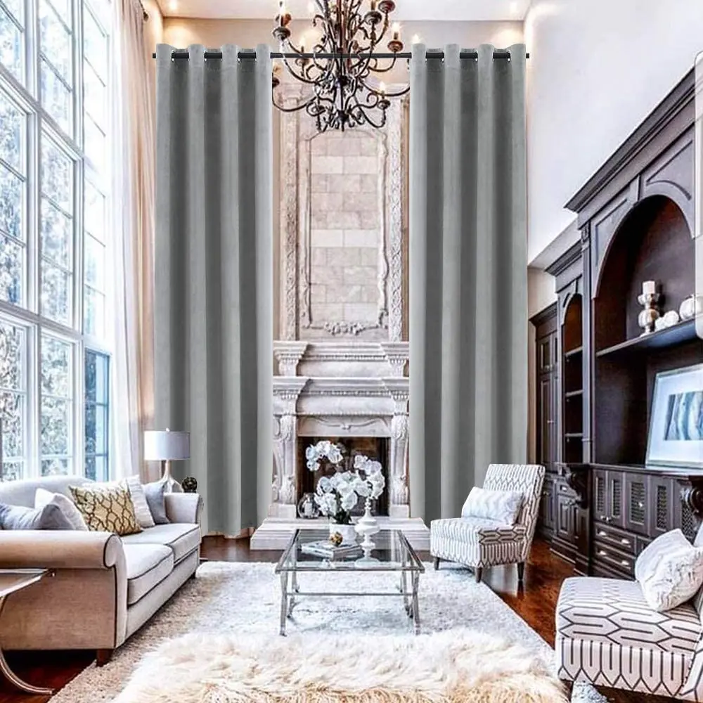 350cm-Height-80-90-Blackout-Curtains-Solid-Color-Living-Room-Velvet ...