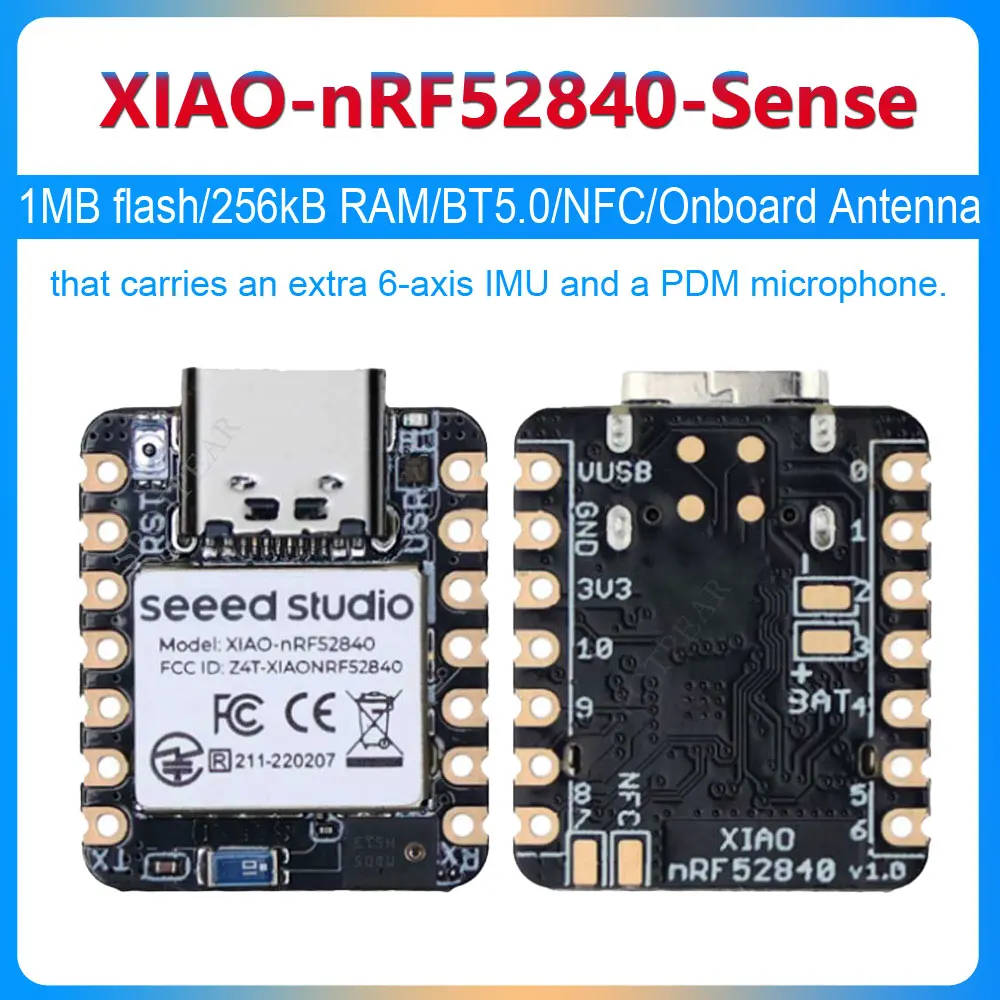 XIAO-nRF52840-Sense-Tiny-SuperMini-board-6-axis-IMU-PDM-microphone-PDM-microphone-1MB-flash ...