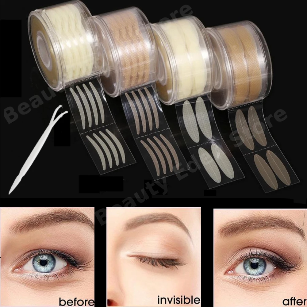600pcs Eyelid Tape Eye Lift Double Eyelid Sticker Clear Beige Color Invisible Fold Eyelid Stripe ...