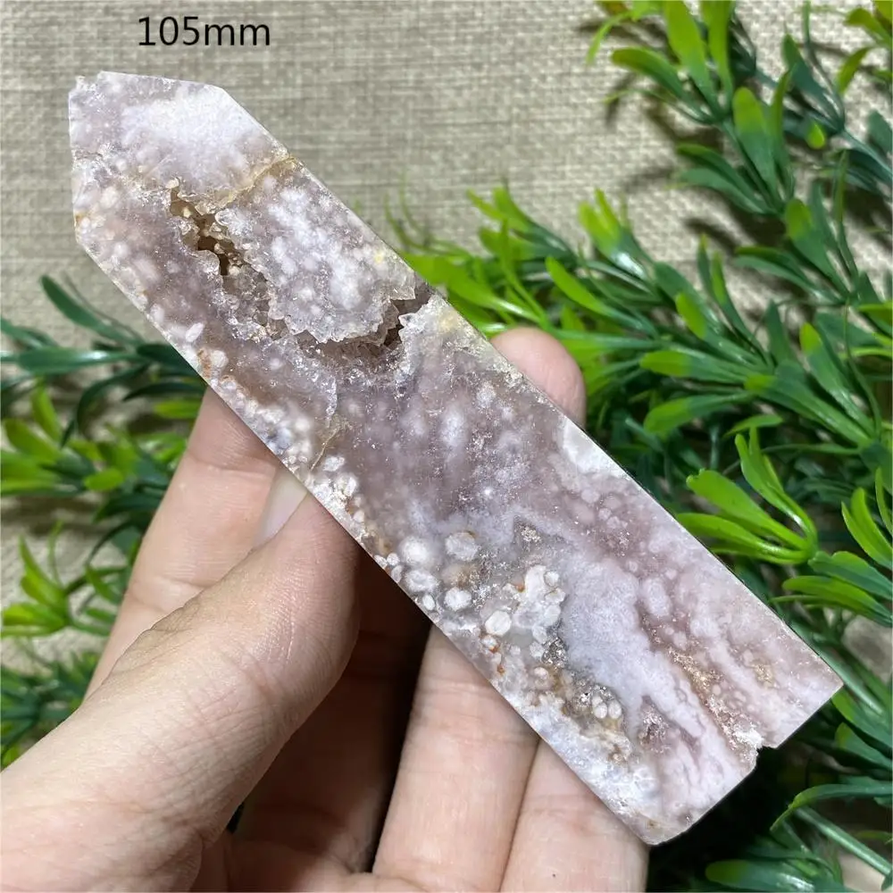 Natural-Crystal-Pink-Amethyst-Flower-Agate-Tower-Point-Beauty-Wand ...
