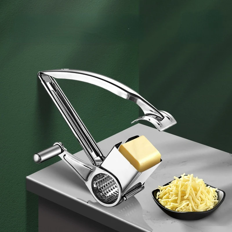 Rotary-Stainless-Steel-Cheese-Slicer-Shredder-4-Drums-Blades-Cheese ...