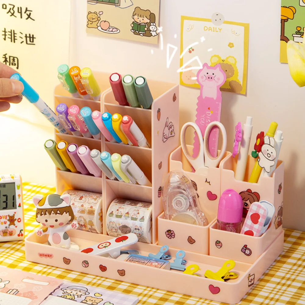 Kawaii-Desktop-Stationery-Organizer-Pen-Holder-Storage-Box-Set-Office ...
