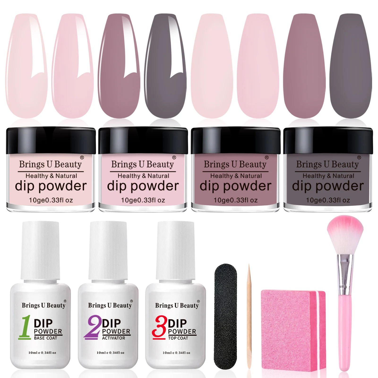 Kit de poudre à ongles en poudre acrylique, ensemble de liquide avec ...