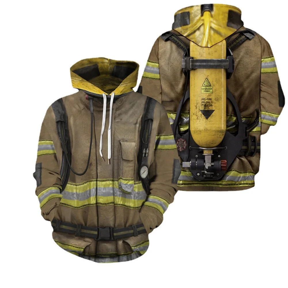Anime Firefighter Fireman Cosplay Costume Hoodie 3D Printed Sweatshirt ...