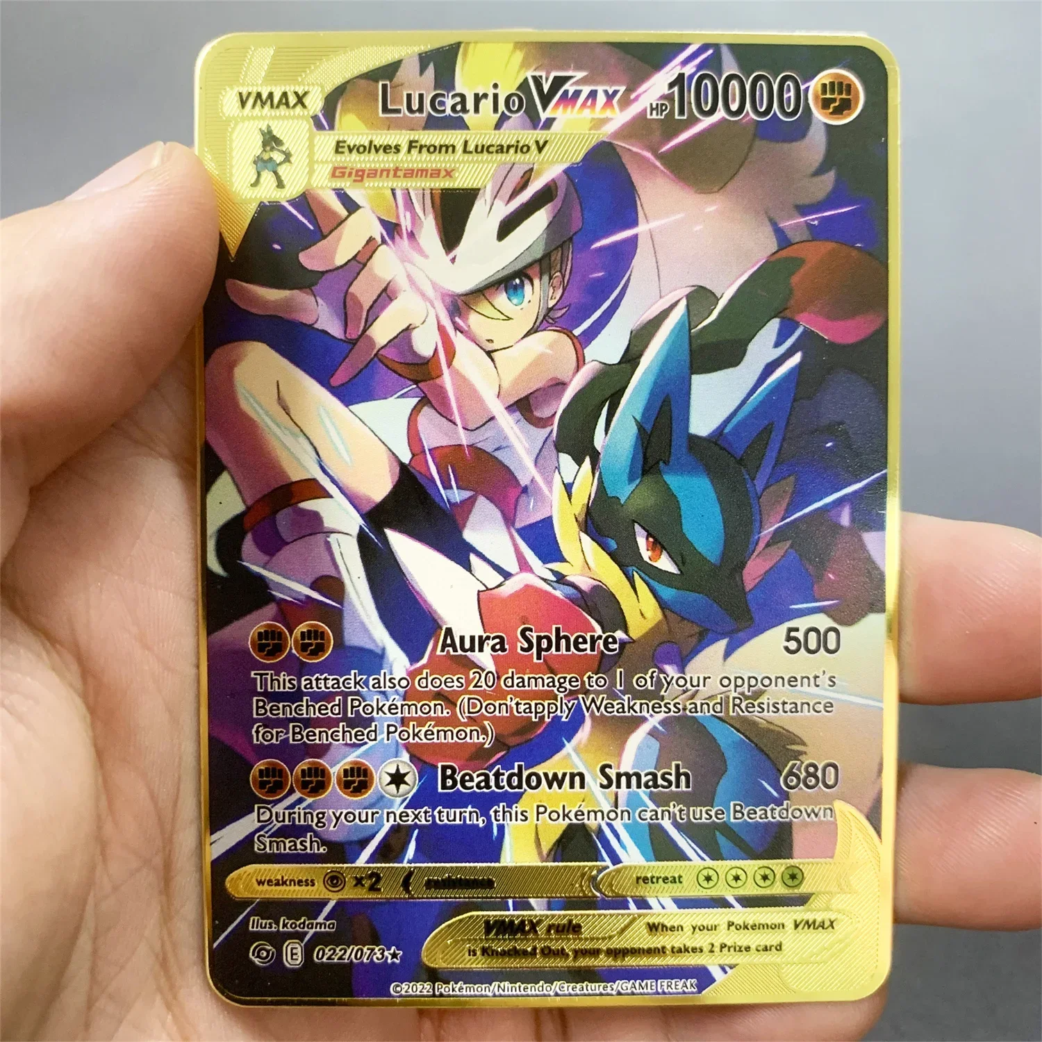 10000 Point Arceus Vmax Metal Cards Diy Card Pikachu Charizard Gold ...