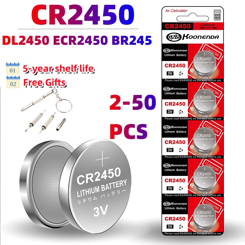 Original-2-50PCS-3V-CR2450-Button-Batteries-CR-2450-5029LC-LM2450 ...