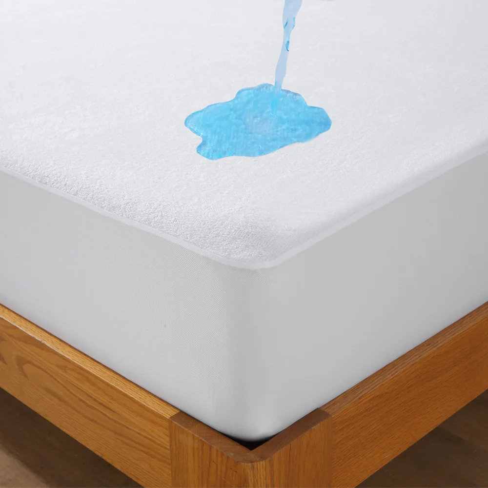 1pc Soft Terry Cloth Waterproof Elastic Fitted Sheet, Breathable Terry ...