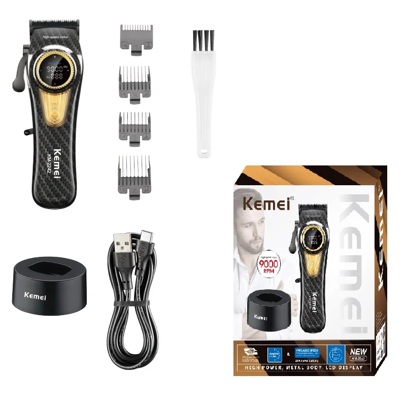 kemei-Hair-Clipper-Trimmer-Brushless-Motor-Battery-Powered-Hair ...