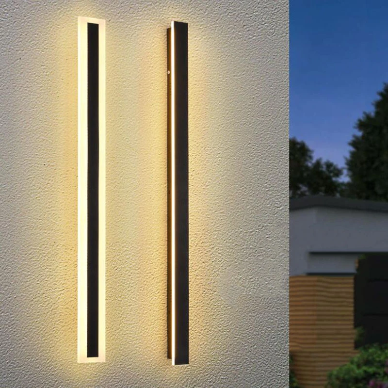 Modern Waterproof outdoor Long Strip LED wall lamp IP65 Aluminum Wall ...