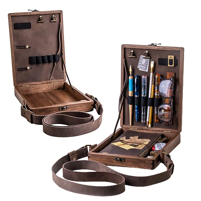 Portable-Writers-Messenger-Wood-Box-Multi-Function-Artist-Tool-and ...