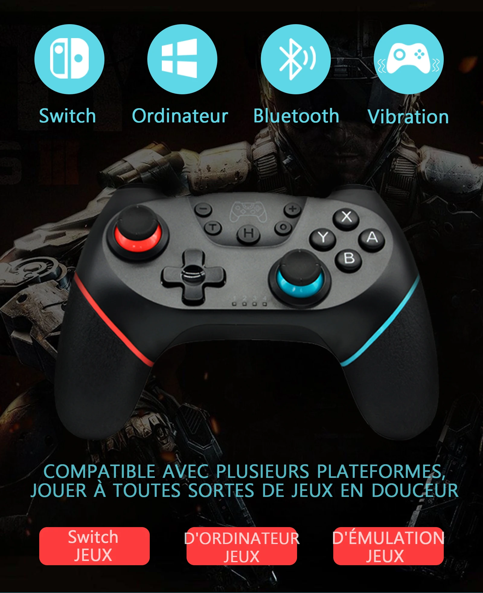 2pc gris avec boîte - Manette Switch, Manette sans Fil pour Nintendo ...