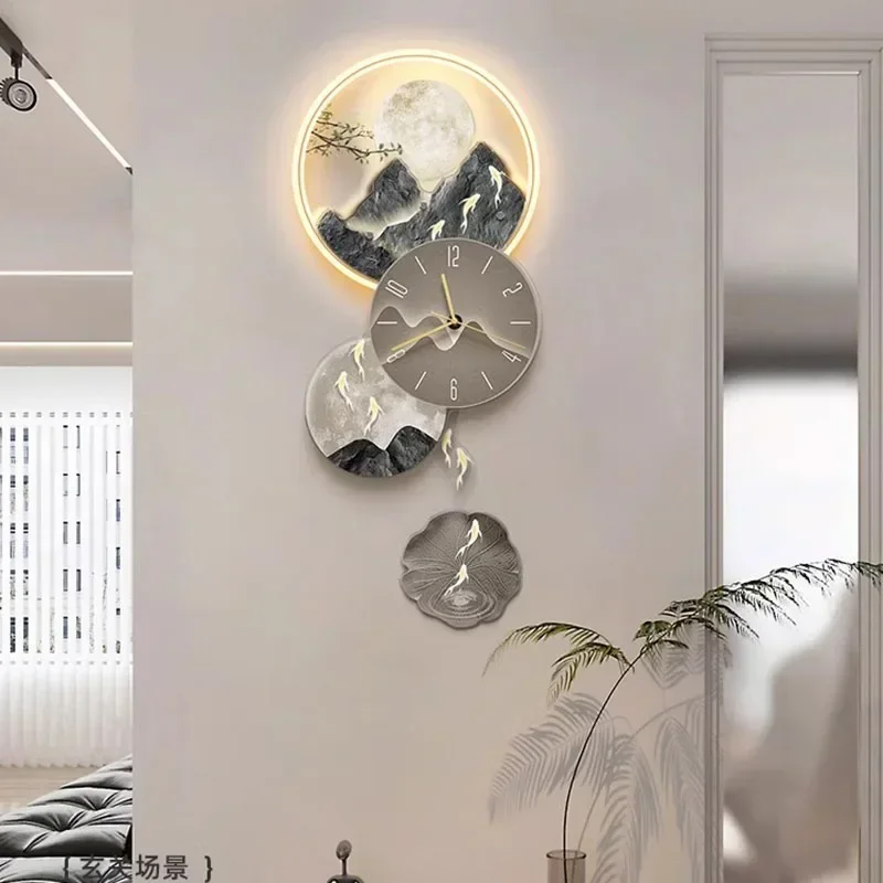 Modern-Luxury-Wall-Clocks-Art-Mural-Living-Room-Led-Interior-Wall-Watch ...