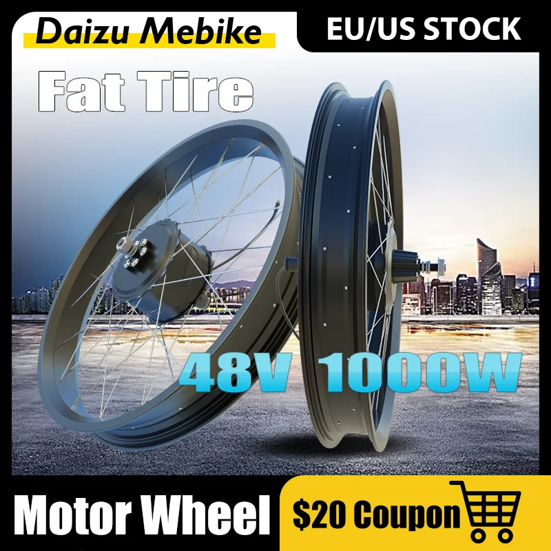 48V-1000W-Fat-Tire-Rear-Hub-Motor-E-Bike-Conversion-Kit-20-26-170mm ...