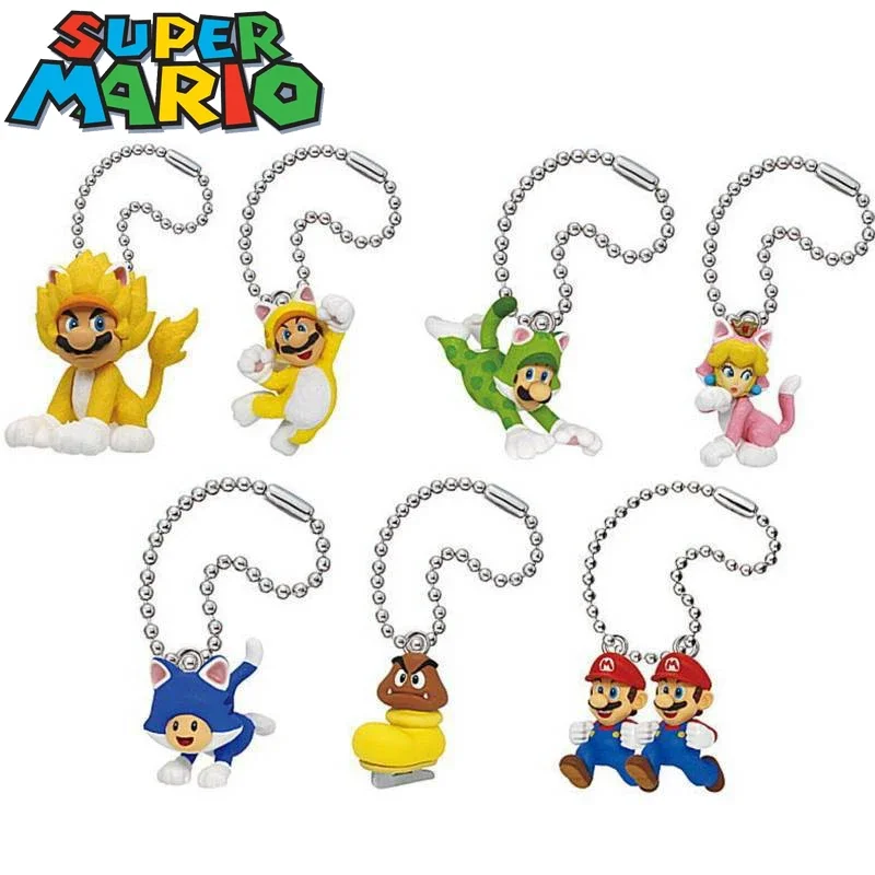 7pcs-Super-Mario-Bros-Anime-Game-Keychains-Action-Figures-Doll-Cartoon ...