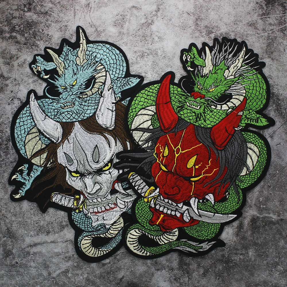 Embroidery Dragon Patch Vest Rider Biker Iron on Back of Jacket for ...