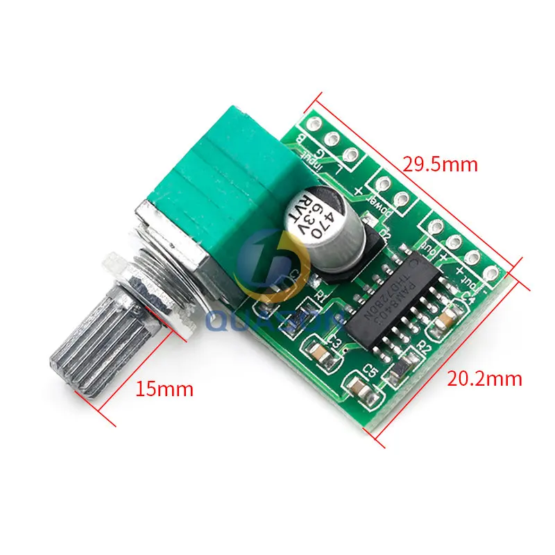 5V Power Audio Amplifier Board with Volume Control - tech.diydynamic.com